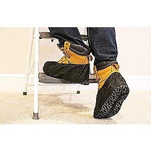 Shoecoverz Brand Black Industrial Disposable Shoe Covers for Men and Women Extra Thick 45 GSM Material Workman Booties Extra Large 100 Pack
