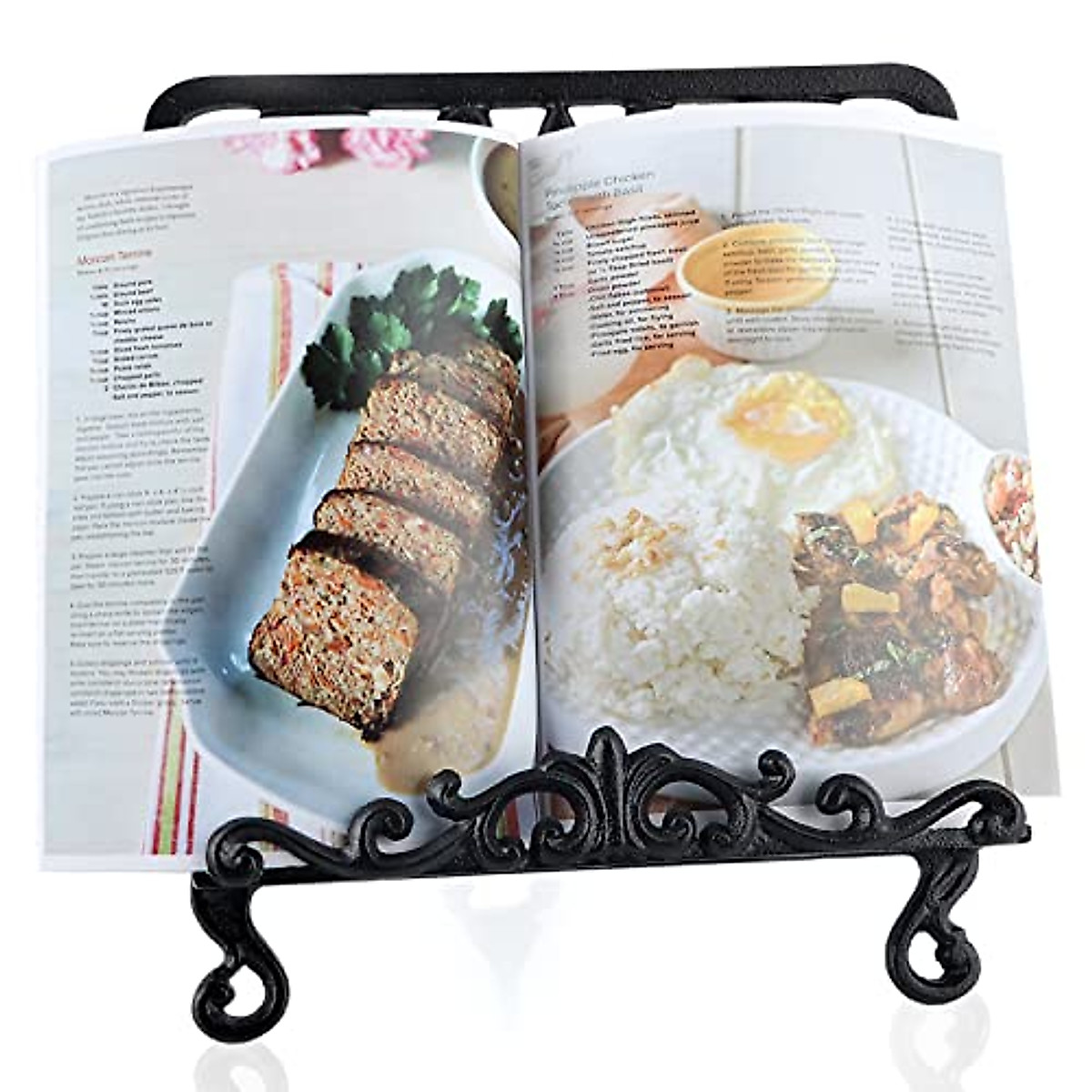 MOLIGOU Cast Iron Cookbook Stand, Recipe Book Holder, Display Stand Holder for Photo Album, Tablet
