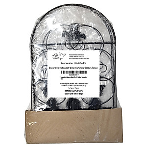 Gift Boutique Decorative Halloween Metal Cemetery Garden Fence 4 Pack Fall Panel Border Edge Picket Gate Fencing Yard Patio Lawn Landscape Gardening Outdoor Decor