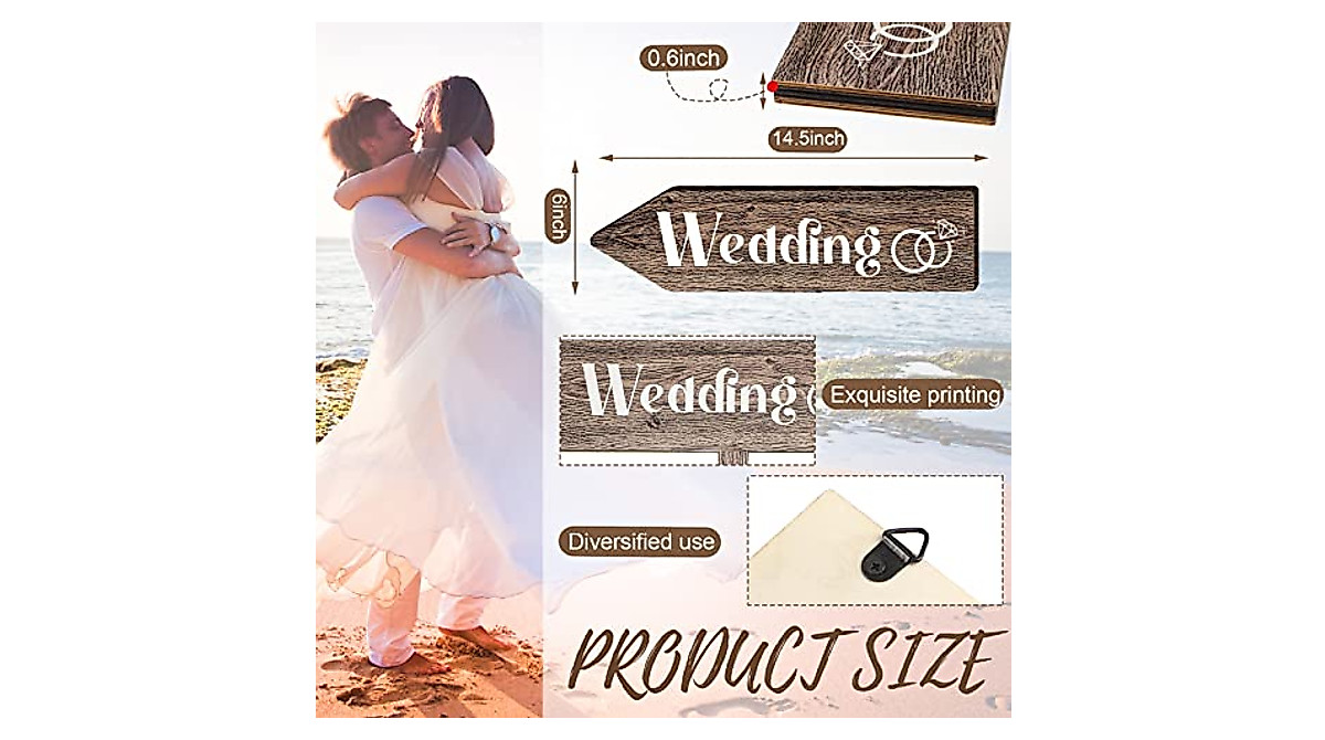 Wedding Directional Sign Set - Rustic Waterproof Arrow Signs for ...