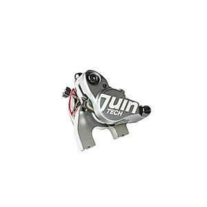 Juin Tech F1 Cable Actuated Hydraulic Bicycle Bike Disc Brake Caliper Set Extra Lightweight Hybrid Brake Set for Flat-Mount Road/Cyclocross/Gravel/E-Bike/Folding Bike use w/160mm 6" rotors (Gray)