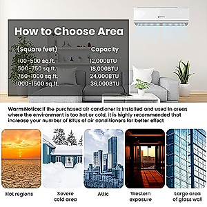 AURUS 2 Ton 24000 BTU Mini Split Cools Up to 1000.Sq.Ft Energy Efficient Ductless Air Conditioner, with Heat Pump and Pre-Charged 10ft Installation Kits 220v