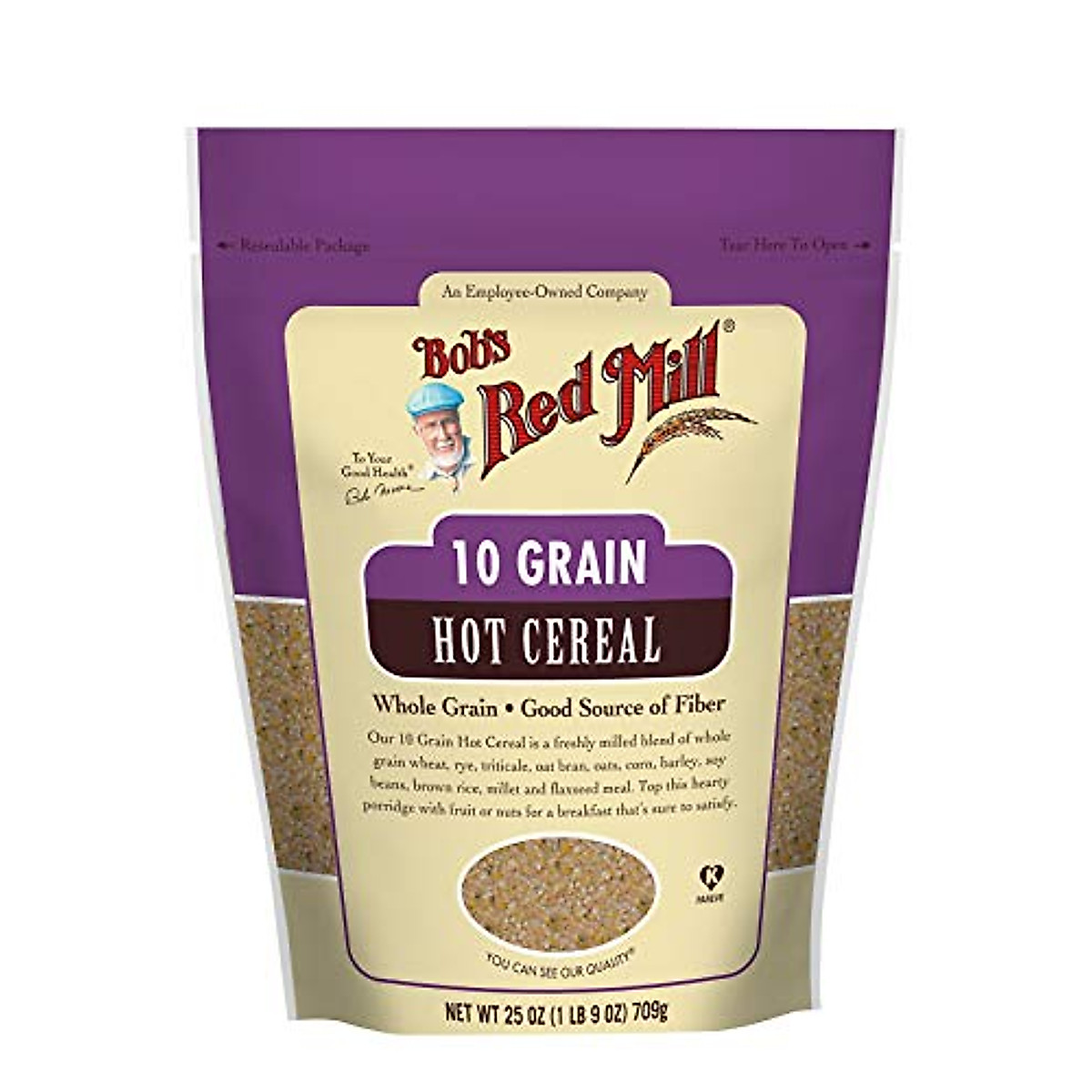 Whole Grain 10 Grain Hot Cereal Bob's Red Mill 25 Pack of 4, 100 Ounce