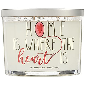 Aromascape PT41417 "Home is Where the Heart Is" 3-Wick Scented Candle (Brown Sugar Pecan, Cinnamon Bark, and Nutmeg), 11-Ounce , White