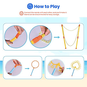 FUN LITTLE TOYS 10Packs Giant Bubble Wands Set with 17oz Bubble Solution, Catchable Big Bubble Wands with Tray Bulk for Kids Adults, Funny Bubble Maker for Summer Outdoor Activity, Easter Party Favors