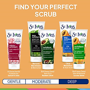 St. Ives Fresh Skin Apricot Face Scrub, Deep Exfoliator Skin Care for Clean, Glowing Skin, Oil-free Facial Scrub Made with 100% Natural Exfoliants, 6 oz, 6 Pack