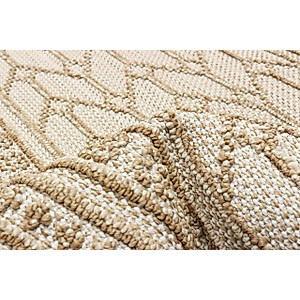 eCarpetGallery Runner Rug for Hallway Kitchen 8 feet Vintage Style Textured Taupe Carpet Runner, 368013
