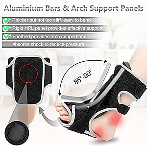 2 Pack Plantar Fasciitis Night Splint with Arch Support, Plantar Fasciitis Relief Brace, 2 Adjustable Straps Plantar Fasciitis Night Splint Relief Plantar Fasciitis, Foot Drop, Achilles Tendonitis, Day&Night