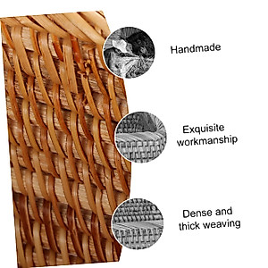 Zerodeko Organizer Rectangular Storage Basket Seagrass Storage Baskets Woven Storage Baskets Rattan Storage Basket Rattan Organizer Bins Seagrass Organizers Storage Box Wicker Sundry 1pc