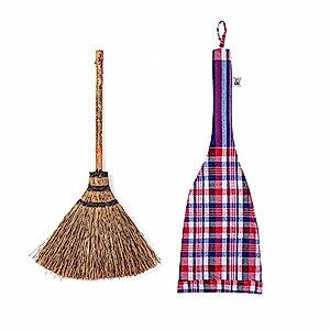 24" Short Elephant Eyelash Grass Natural Grass Broom Thai Broom Bamboo Stick Handle with Natural Holder in one Piece of Bamboo Housewarming Gift Cleaning Supplies Width of Sweeper Grass 7 - 8-inch