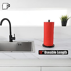 JQK Paper Towel Holder Stand Oil Rubbed Bronze, 304 Stainless Steel Kitchen Free Standing Paper Towel Dispenser Fits Standard and Jumbo Size ORB, PTH180-ORB