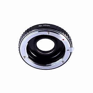 K&F Concept Lens Mount Adapter Compatible with Nikon Lens to Pentax K PK Mount Adapter with Glass for Pentax