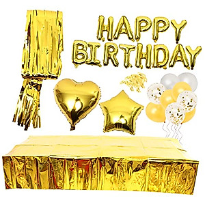 Totority 5 Sets balloon party decorations golden balloons baby balloons gold tablecloth birthday confetti balloons birthday latex balloons girl birthday party decorations birthday balloons