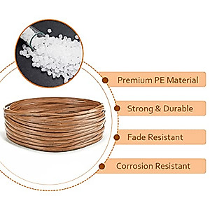 Laphivieh Wicker Repair Kit with Weaving Tool, 120ft Dark Wood Grain Wicker Supplies, Plastic Rattan Material for Patio Rattan Furniture Repair Replacement