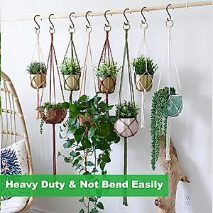 SHUESS 6 Inch 24 Pack Large S Hooks Heavy Duty, Vinyl Coated Black S Hooks for Hanging, Non Slip S Shaped Hooks, Sturdy Metal Black S Hooks for Closet, Bird Feeders, Kitchen,Tools, Bikes