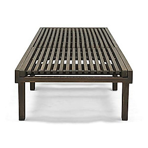 Addisyn Outdoor Wooden Chaise Lounge, Gray Finish