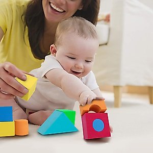 UNIH Foam Building Blocks for Toddlers 1-3, Soft Stacking Toys for 1 2 3 4 Year Old Boys Girls, Kids Stackable Block Set (94 pcs)