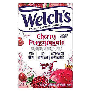 Welch's Singles to GO! Drink Mix Variety Pack - Cherry Pomegrante, Strawberry Peach, Passion Fruit and Grape