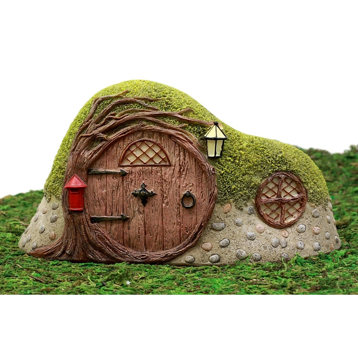 Ebros Gift Enchanted Fairy Garden Miniature Withered Tree Cottage House Under Curved Stony Green Hill Figurine 4" H Do It Yourself Ideas for Your Home