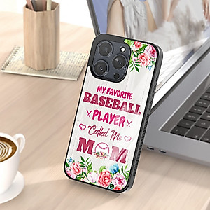 Eomnniofoy Baseball Mom Phone Cases for Samsung Galaxy Note8 Note9 Note10 Note20 Ultra Plus Z Filp3 4 | iPhone Moto Pixel, Pink Aesthetic Floral Quotes Design Non-Slip Silicone Cover for Mother