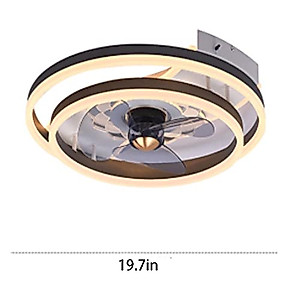 Modern Flush Mount Ceiling Fans Lights, 6 Speeds Timing Reversible Blades Modern Ceiling Fans, with 3 Color Dimmable Classic Ceiling Fans Lighting Fixture, for Small Room, Bedroom, Living Room ( Color