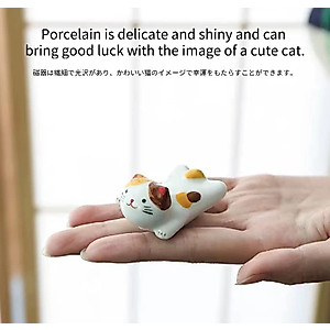 APULM Flying superman kitten tableware accessories Cute decoration Cat chopstick holder Miscellaneous goods Ceramic chopstick holder 5 pack Suitable for family, study, dining table, tavern.