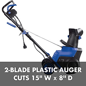 Snow Joe SJ615E Electric Walk-Behind Single-Stage Snow Blower, 15-inch, 11-Amp