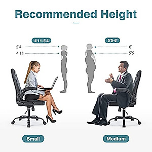 Gaming Chair Ergonomic Office Chair, Padded High Back Computer Desk Chair with Flip-up Armrests, PU Leather Executive Office Chair Swivel Rolling Chair for Adults Teens, Height Adjustable, Tilt & Lock