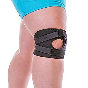 BraceAbility Plus Size Patellar Tracking Short Knee Brace - XXXL Walking Exercise Support Sleeve Stabilizer for Post Kneecap Dislocation, Tendonitis, Meniscus, Patellofemoral Pain, Arthritis (3XL)