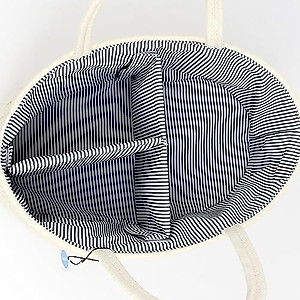 Casaphoria Woven Sundries Hamper Cotton Rope Basket Baskets for Storage,Storage Caddy,Cotton Basket,100% Cotton Car Organizer with Handle,Basket for Gift,Cream White(14.2"x8.5"x7.1")