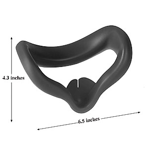 Silicon Face Cover & Lens Protective Set for Oculus Quest 2 VR Headset (Black)