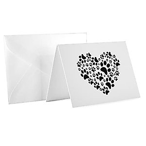 Fundraising For A Cause Paw Print Note Card Stationary - Thank You Cards With Envelopes- Dog, Cat, or Pet Paw Print Themed Blank Cards - Pet Sympathy Gifts for All Occasions - 12 Per Pack (1 Pack)