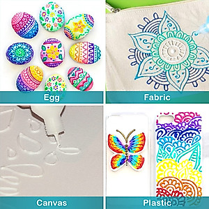 Novarbee- Fabric Paint, 12 Colors Puff Paint, 0.67 Oz, Fabric Paint For Clothes, 3d Puff Pens, Puff Paint For Crafts, Canvas, Glass, Clothing, Wood.