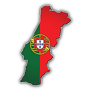 DG Graphics Portugal Map World Flag Art Decor 3'' x 5'' Magnet Vinyl Magnetic Sheet for Lockers, Cars, Signs, Refrigerator