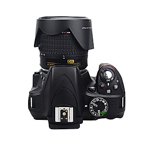 JJC HB-N106 Reversible Dedicated Lens Hood Shade for Nikon AF-P DX 18-55mm f/3.5-5.6G VR, AF-P DX 18-55mm f/3.5-5.6G Lens on Nikon D3500 D3400 D5600 D7500 Camera (NOT for Older Nikon 18-55mm Lens)