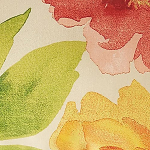 Pillow Perfect Bright Floral Indoor/Outdoor Accent Throw Pillow, Plush Fill, Weather, and Fade Resistant, Lumbar - 11.5" x 18.5" , Green/Orange Muree, 2 Count