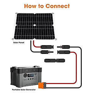 WININMETA 10Ft 12AWG Solar Power Charge Extension Cable to XT60i Solar Connector to XT60i Adapter Cable for Solar Panel to LiFePO4 Battery RV Portable Power Station Solar Generator DC500V 30A