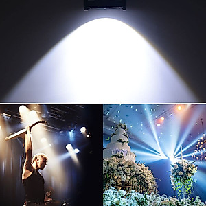 Seven Stars 200W COB Lights, LED Par Light Warm White & Cool White Stage Wash Lights, DMX Stage Lights for Church/Party/Stage Show/Club/Karaoke（1 Pack）