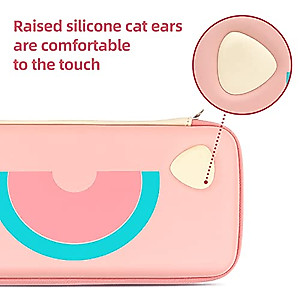 Geekshare Watermelon Cat Carry Case Compatible with Nintendo Switch/Switch OLED - Portable Hardshell Slim Travel Carrying Case fit Switch Console and Accessories