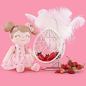 Gloveleya Baby Girl Gift Soft First Baby Doll Plush Doll Strawberry Pink 16" w/Gift Box…