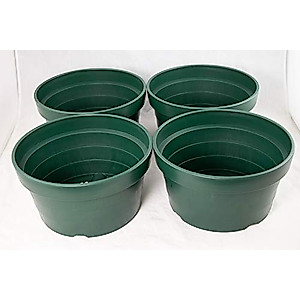 4 Gr Japanese Heavy Duty Round Plastic Bonsai / Succulent Pot 8.25"x 8.25"x 4.5"