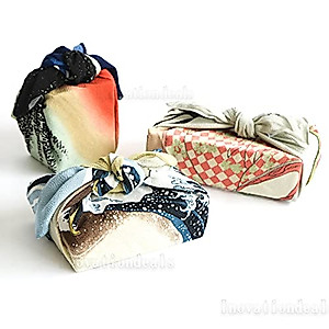 FUROSHIKI Wrapping Cloth Japanese UKIYO-E Design 26.8x26.8 Made In Japan (The Great Wave off Kanagawa)