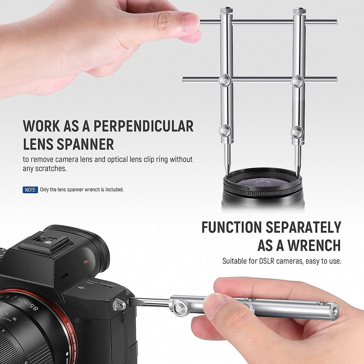 Neewer Camera Lens Openning Repairing Tool Kit Includes: 10-100mm Lens Repair Set with 3 Tips, 6 Screws and 2 Hexagon Wrench for Canon Nikon Sony Olympus DSLR Camera
