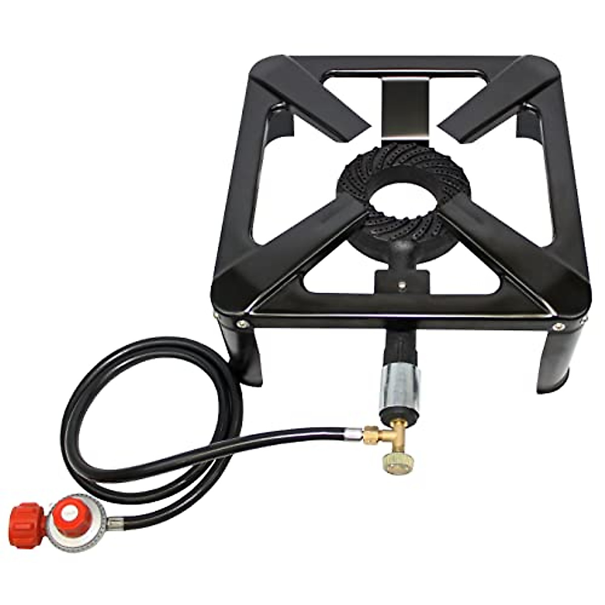 Flame King Heavy Duty 100,000 BTU, 0-20 PSI, Turkey Fryer Single Propane Burner Bayou Cooker, Outdoor Stove for Home Brewing, Maple Syrup Prep, Cajun Cooking