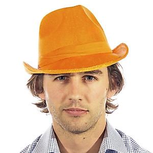Amscan Velour Fedora, Party Accessory, Orange