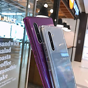 Square Case for Galaxy Note 10 Clear Case,Crystal Clear Slim Cover Shock Absorption Reinforced Corners Soft Flexible TPU Silicone Rubber Gel Shell Shockproof Slim Fit Protective Phone Case Cover,Black