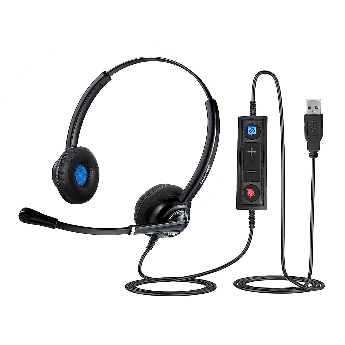 VoicePro 20 Professional Home Office and Call Center USB Headset with Noise Canceling Microphone, HD Speakers and in Line Call Controls with Mute, Compatible with All UC Voice Platforms.