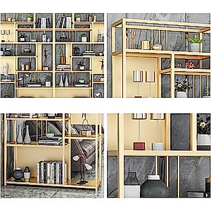 DESONIX Bookshelf Independent Bookshelf Nordic Wrought Iron Bookshelf Shelf Living Room Floor-to-Ceiling Bookcase Multi-Layer Creative Shelf Bookcase Floor Standing Bookcase