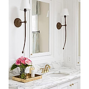 Brushed Gold Bathroom Faucet, Lava Odoro Brass 4 Inch Centerset Bathroom Sink Faucet Two Handle Vanity Faucet with Pop up Drain Assembly Supply Line, Spot-Resistant, BF423-SG