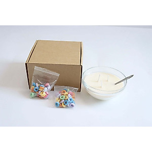 EXIGENT Cereal Bowl Candle Home Decor Metal Spoon Scented (Fruit Loops)